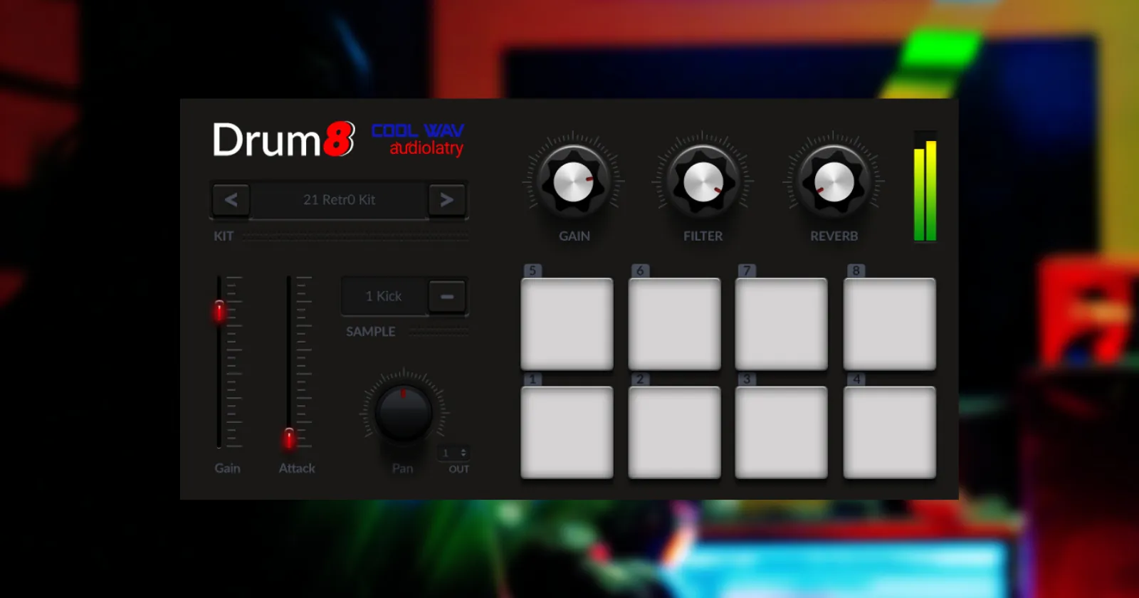 Drum8 es un Plugin de Batería Gratis por Audiolatry y Cool WAV